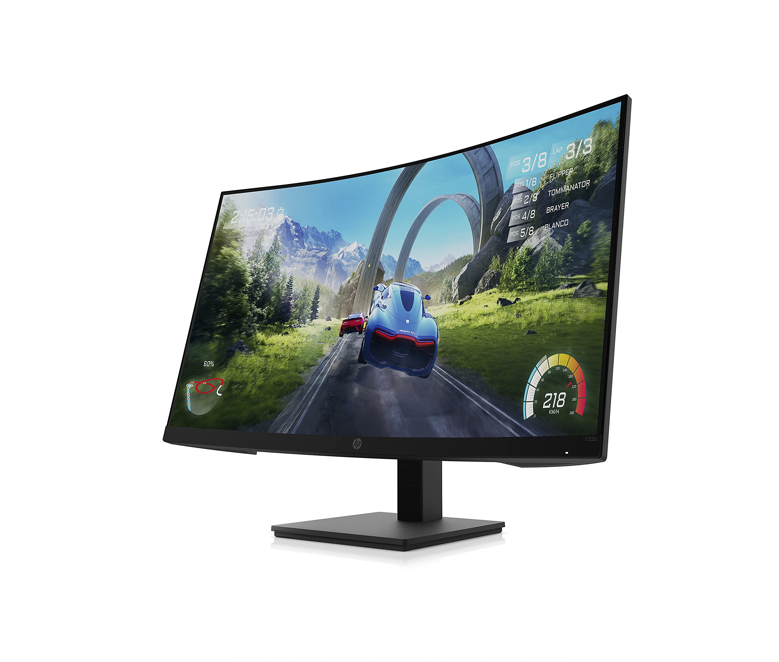 HP X32c FHD Console Gaming Monitor Curve 31.5 Inch 165 Hz 1ms 350nits AMD Freesync Premium VA Panel Low Blue Light Anti-Glare Height Tilt Adjustable for Laptop Desk Setup PS4 PS5 Xbox, Black (Renewed)