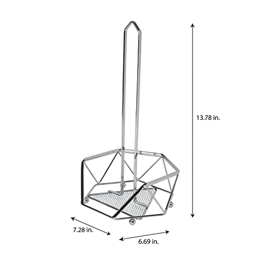 Kitchen Details Chrome Geode Paper Towel Holder | Countertop | Free Standing | Holds 1 Large Roll | Rust Resistant | Decorative