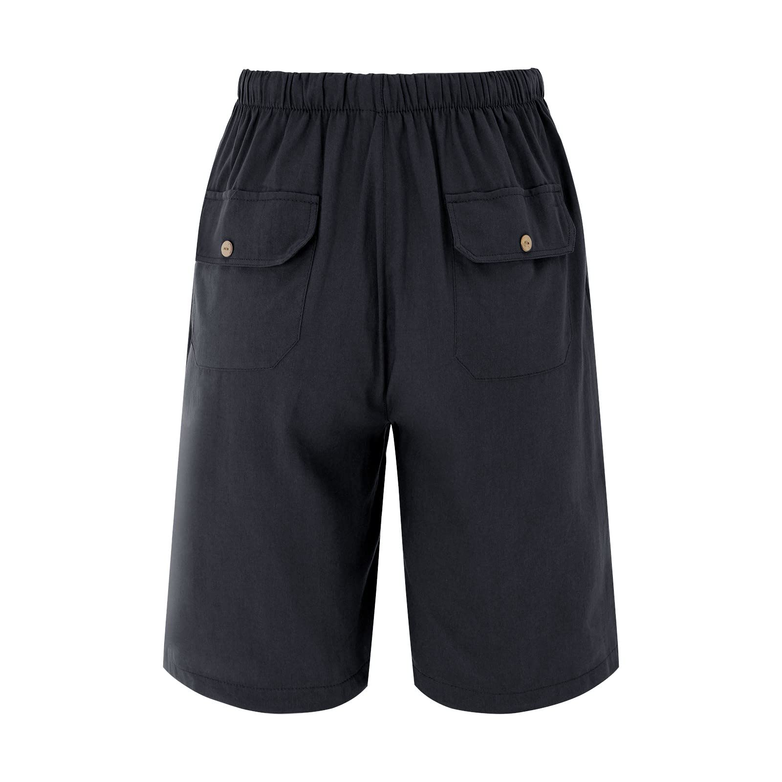 Bermuda Shorts Plus Size Causal Drawstring Elastic Waist Loose Workout Sweat Summer Shorts Women Shorts Athletic Yoga Black