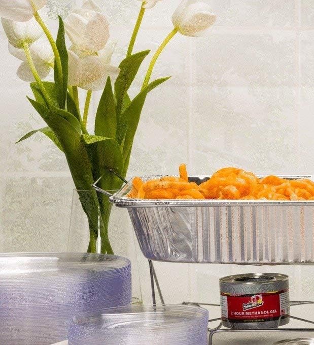 Full Size 39-Pcs Disposable Chafing Buffet Set with 6hr Fuel Cans, Covers, Serving Utensils - Premium Chafing Dish Set for Catering, Events, and Parties - Complete Food Warmer Party Serving Kit