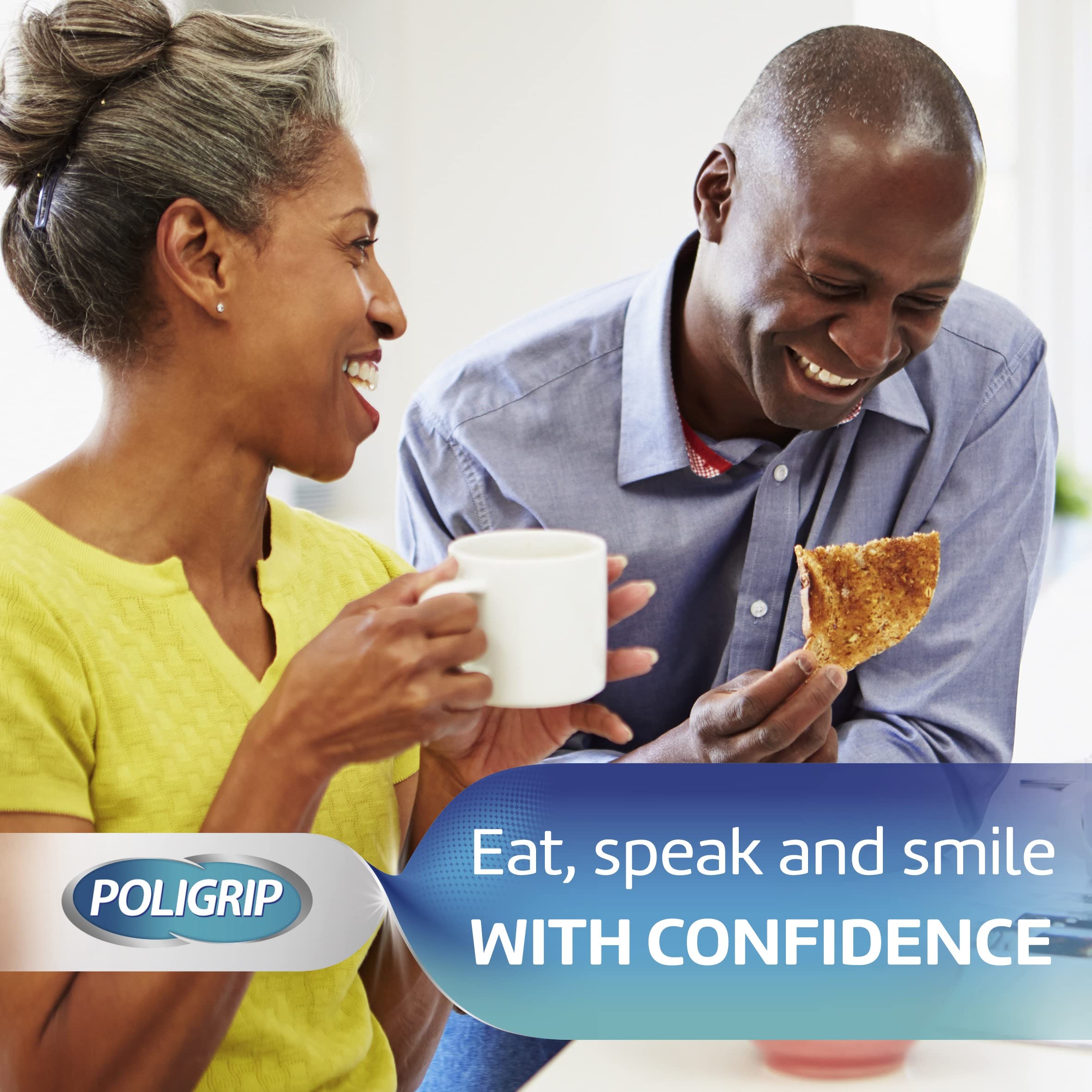 Poligrip Denture Adhesive Cream, False Teeth and Partials Fixative, Ultra, 40 g