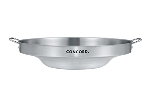 Concord Stainless Steel Comal Frying Bowl Cookware (22"), silver (S4008 S4812 S5612)