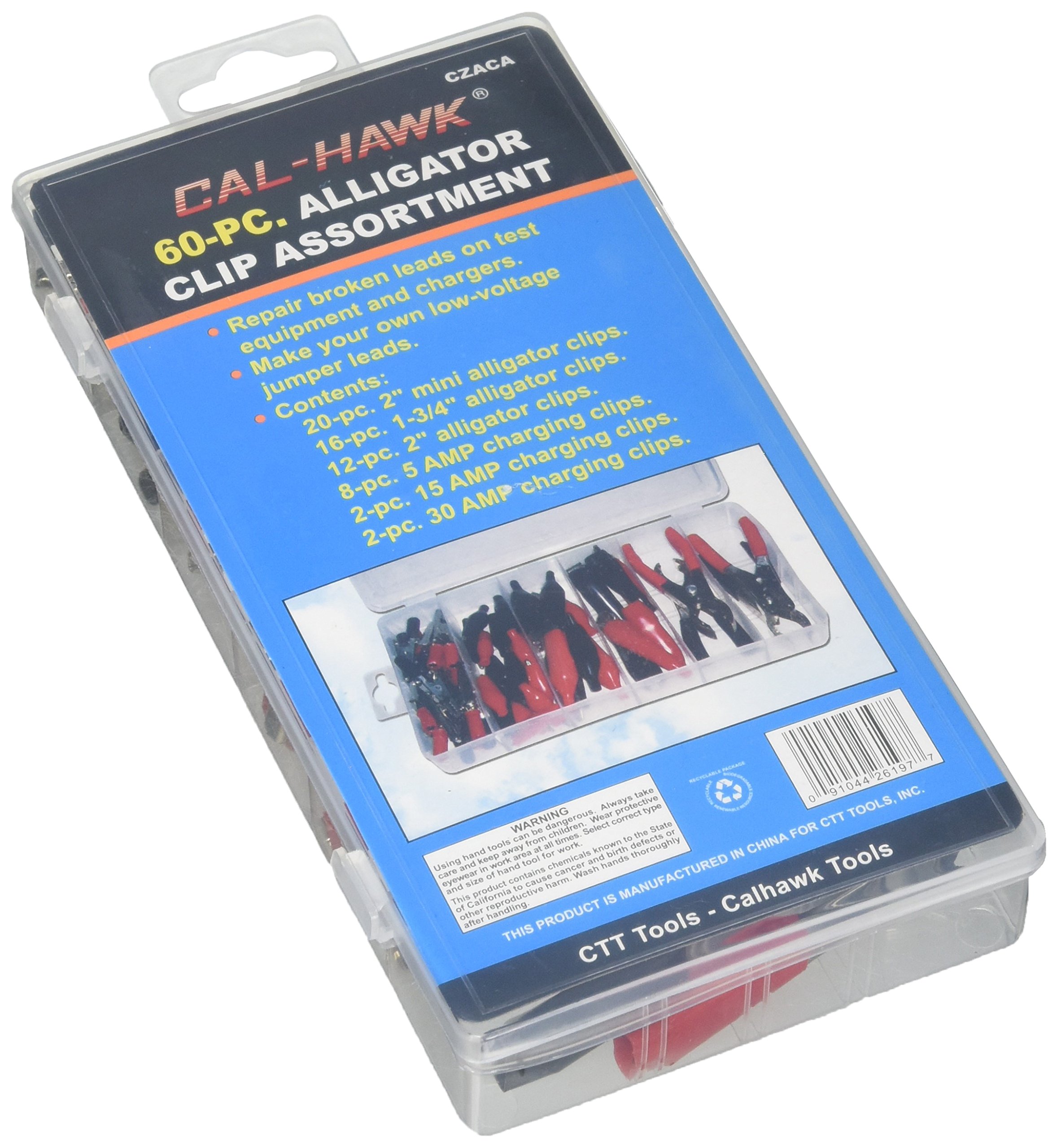 CZACA Alligator Clip & Clamp Assortment Electrical 60 pc Set by CTT (60 pc. Alligator Clip Assortment)