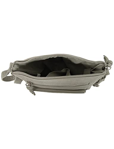 Bueno of California Grainy Faux Leather Crossbody, Dove Grey