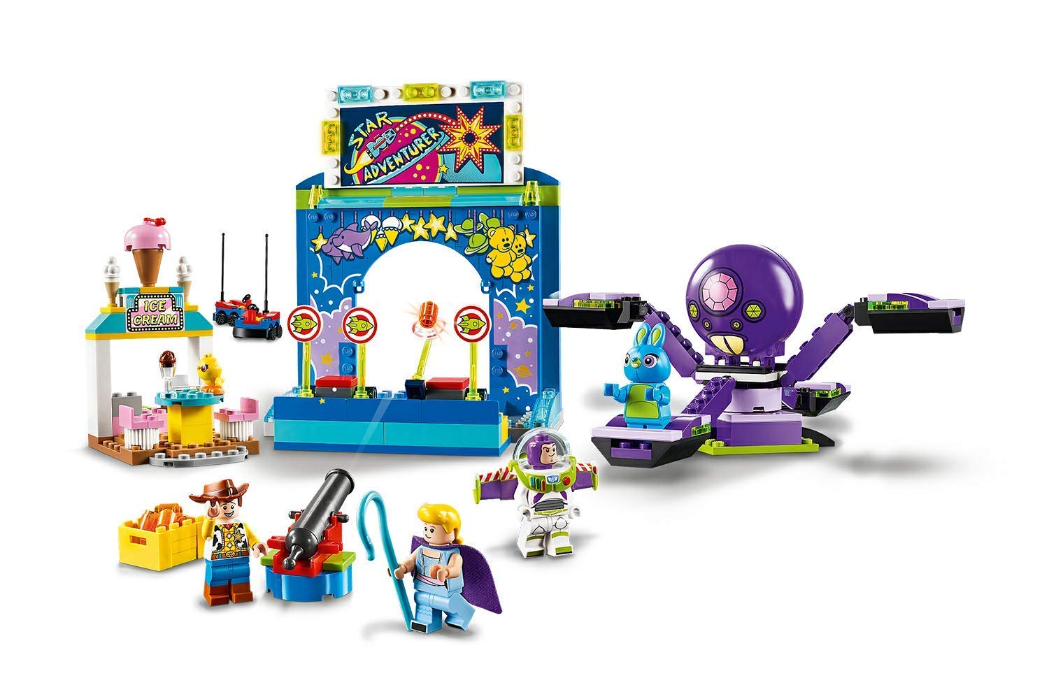 LEGO Juniors 10770 4+ Toy Story 4 Buzz and Woody’s Carnival Mania with Buzz Lightyear and Woody Minifigures, Multicolor