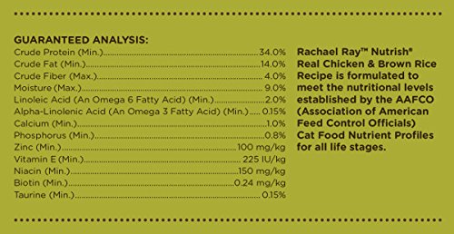 Rachael Ray Nutrish Premium Natural Dry Cat Food, Chicken & Brown Rice Recipe, 3 Pounds