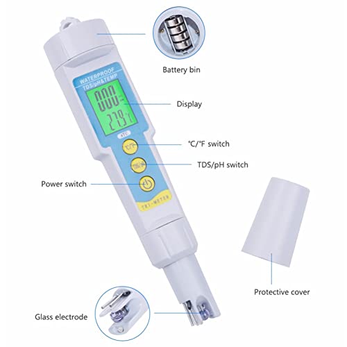 Digital Tester Water Tester Multi-Parameter PH Monitor PH TDS Meter Aquarium Acidometer Drink Water Quality Analyser