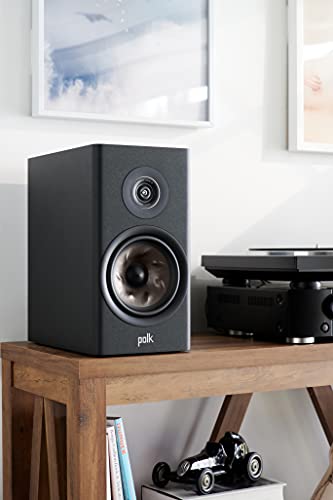 Polk Audio Reserve R200 Large Bookshelf Speaker for Dynamic, Detailed Home Theater Audio, 1" Pinnacle Ring Tweeter & 6.5" Turbine Cone Woofer, Dolby Atmos & IMAX Enhanced, Wall Mountable, Black