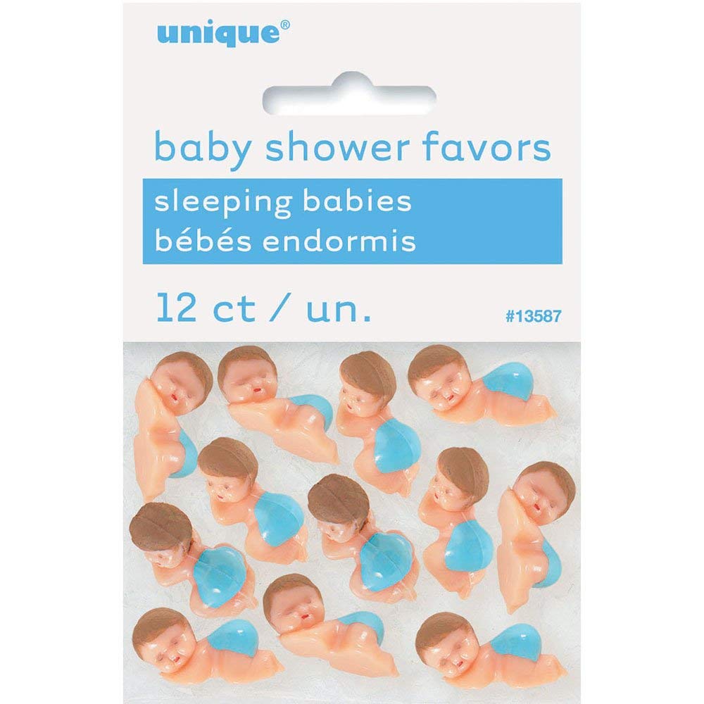 Unique Industries Sleeping Baby Boy Favors, 1", Blue, 12 pcs