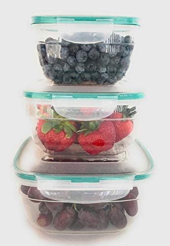 Food Storage Containers Set, Airtight Plastic Container for Pantry & Kitchen Organization, BPA Free, Meal Prep Lunch Container with Durable Leak Proof Lids, Clear Made İn TURKEY, 3 PC (0,6-1-1,7LT)