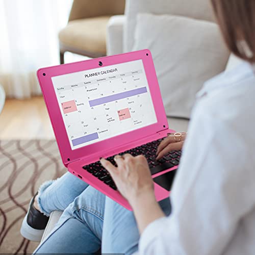 G-Anica Laptop Computer(10.1 inch), Quad Core Powered by Android 12.0, Netbook Computer with WiFi, Webcam and Bluetooth, Mini Laptop with Bag, Mouse, and Mouse Pad for Kids and Adults(Pink)