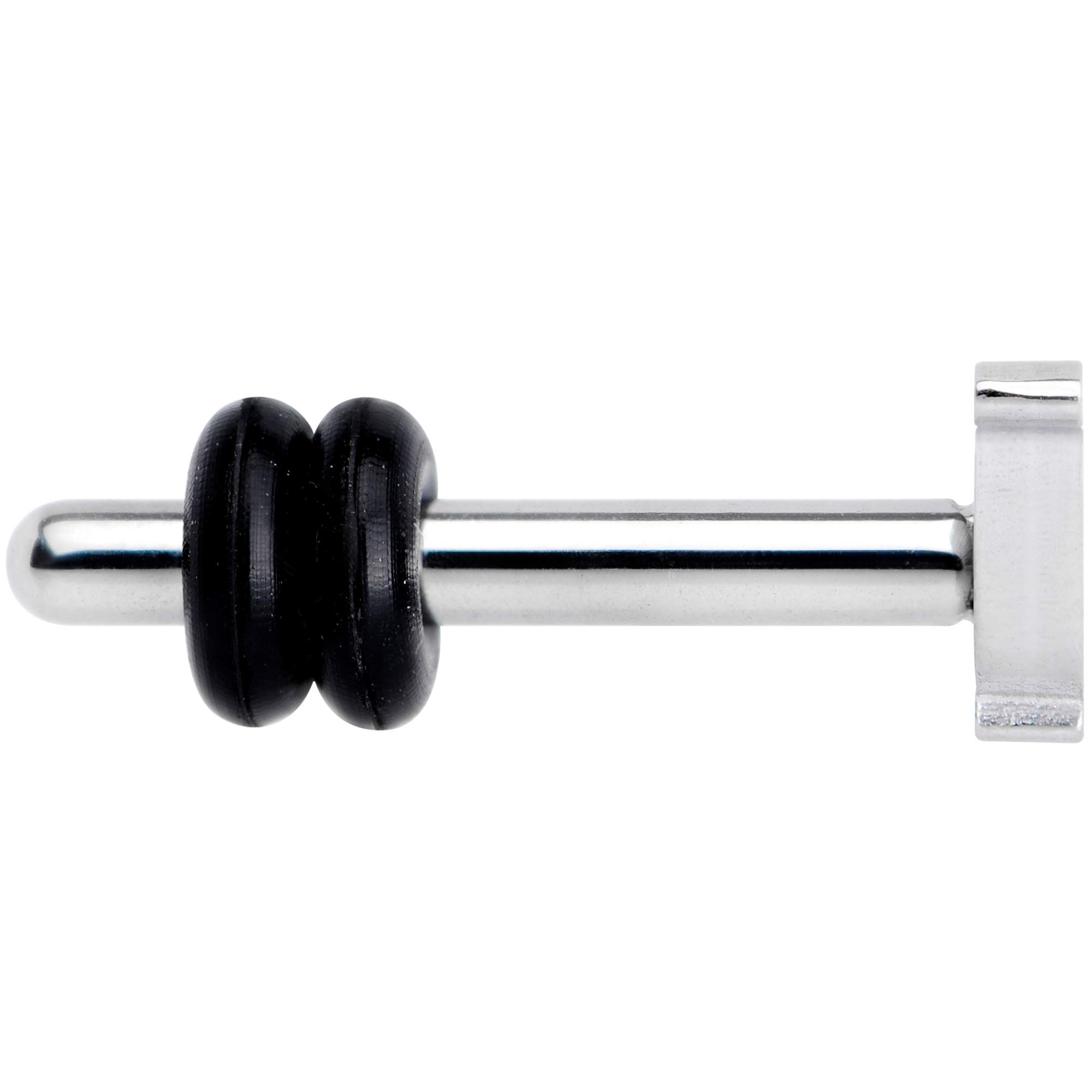 Body Candy 14G Unisex 2Pc Ear Plugs 316L Steel Brontosaurus Dinosaur Single Flare Ear Plug Gauges Set of 2
