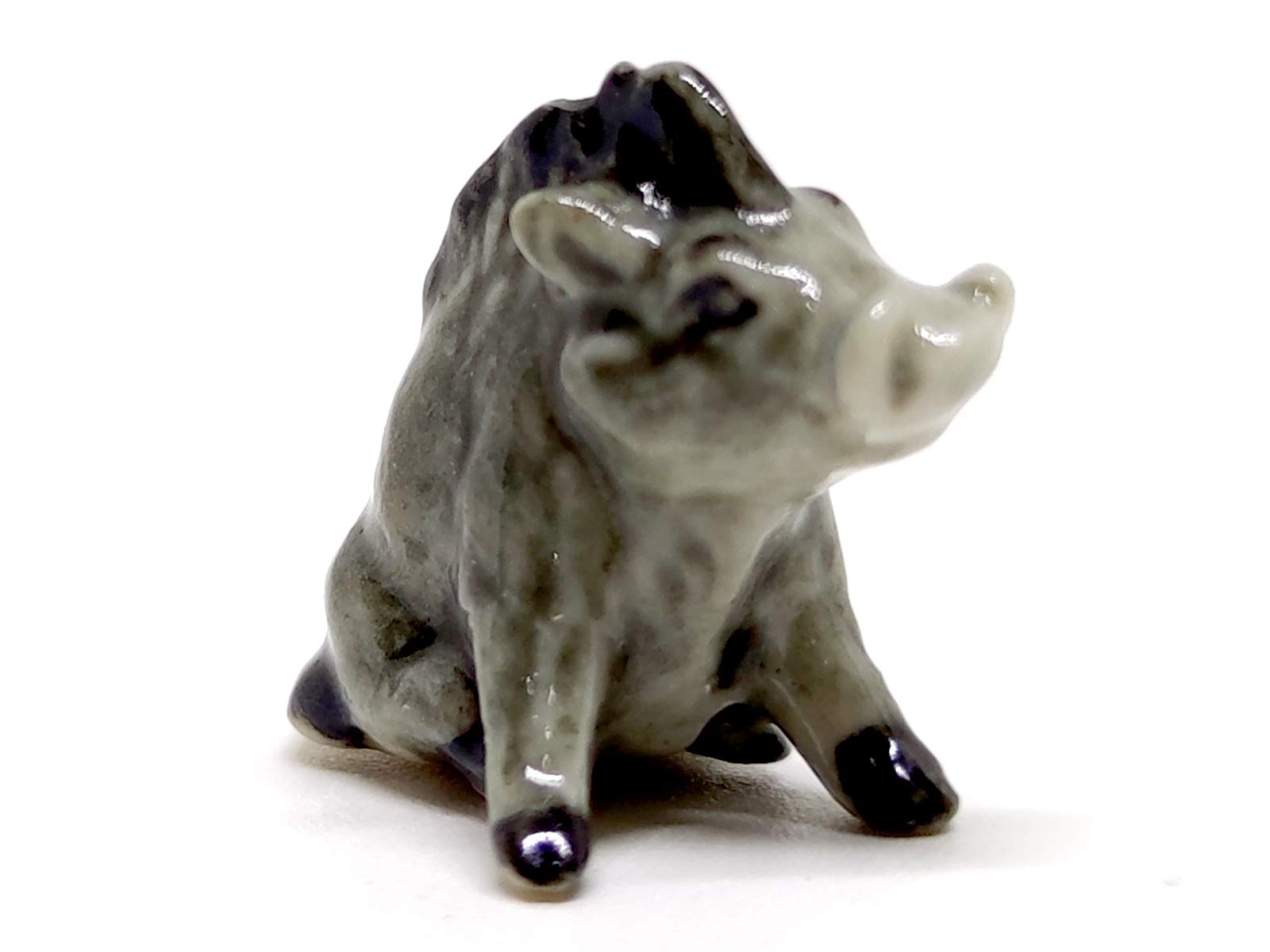 SSJSHOP Wild Boar Baby Pig Micro Tiny Dollhouse Figurines Ceramic Hand Painted Animals Collectible Small Gift Home Garden Decor (Wild Boar)