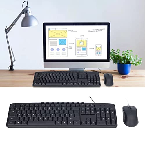 Dilwe Wired Keyboard and Mouse,Portable Wired Gaming Keyboard and Mouse Combo,113 Keys Keyboard,1000DPI Wired Mouse,Wired Keyboard Mouse Combo Set for Any Desktop Laptop