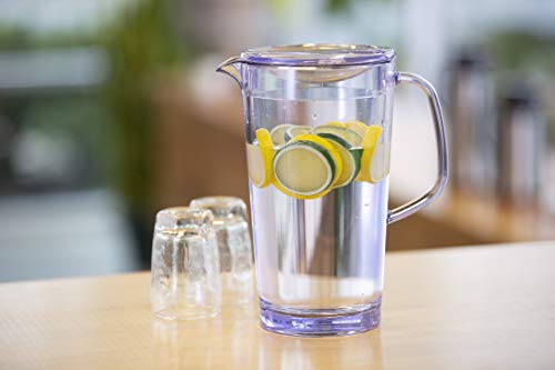 Service Ideas 10-00403-000 Cold Beverage Pitcher with Lid, 64 Ounces, 1.9 Liter, BPA-free, Stanley Commercial, Clear