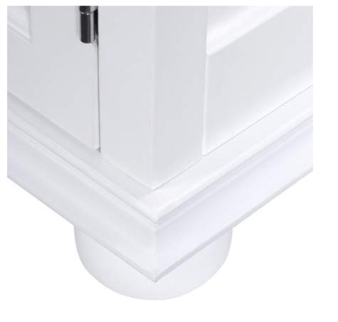 Bathroom Linen Storage Cabinet with Recessed-Panel Design, White