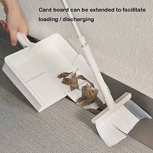 DEPILA NLIAN and Dustpan Set, Self-Cleaning Bristles Adjustable Card Board 47.5-69cm Adjustable Telescopic Pole Ideal for Home Kitchen Office Use dustpan set