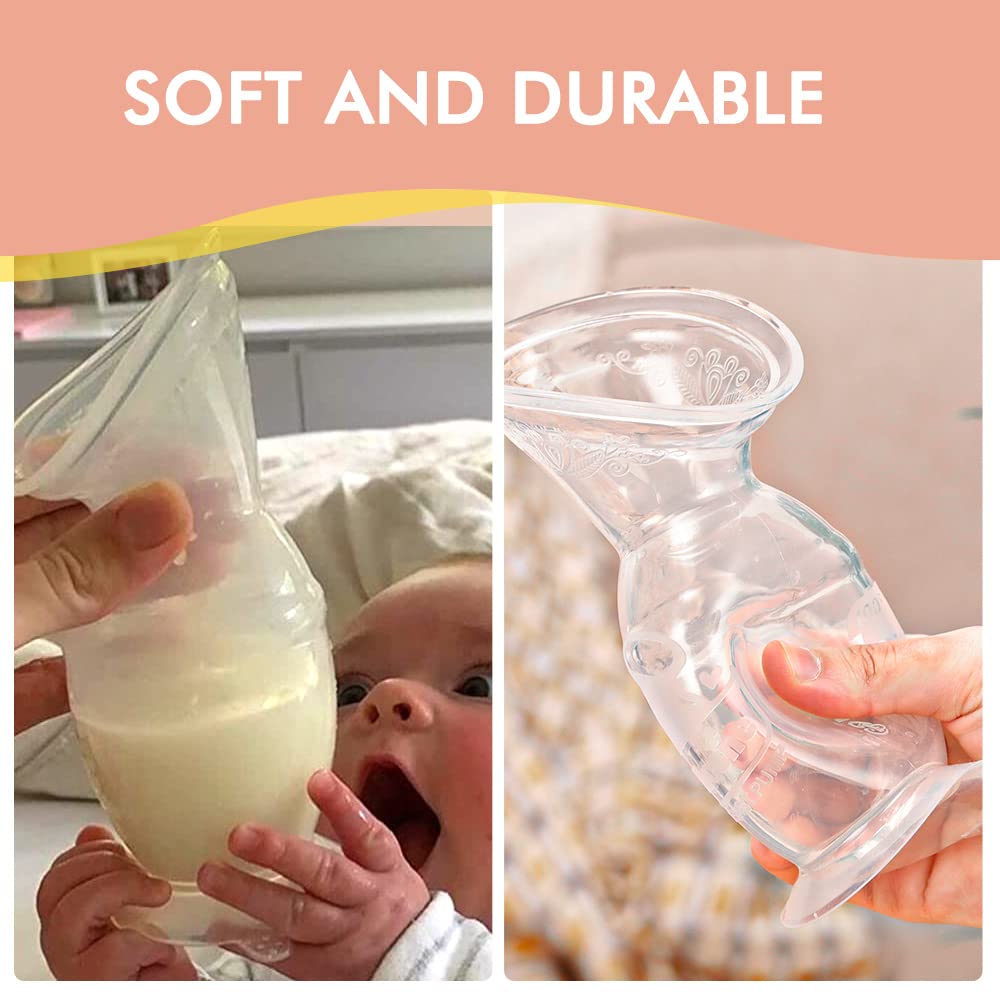 haakaa Manual Breast Pump 150ml with Flower Stopper, Silicone Lid & Silicone Strap Set Breastfeeding Essentials