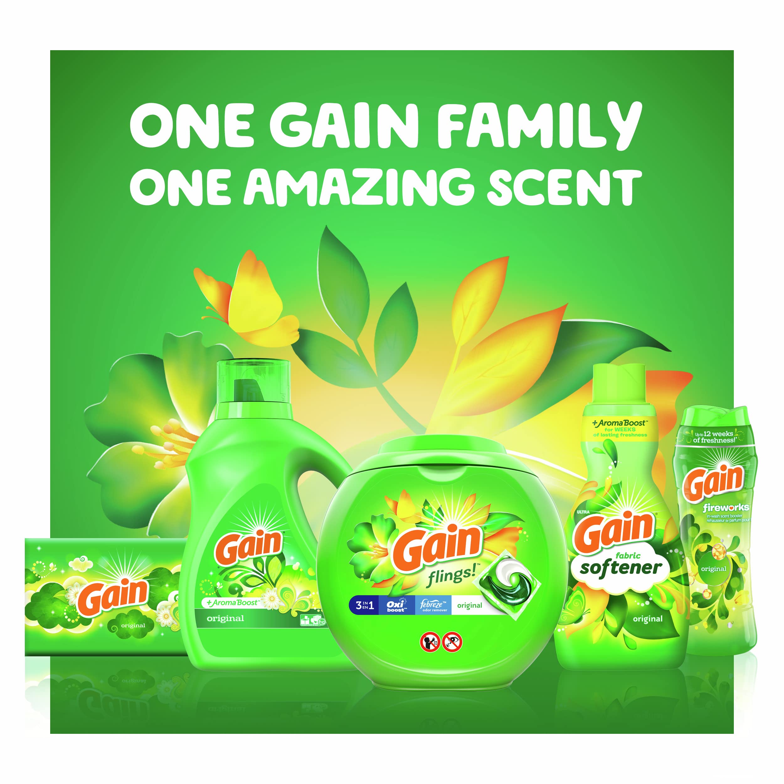 Gain + Aroma Boost Laundry Detergent Liquid Soap, Original, 32 Loads 46 Fl Oz