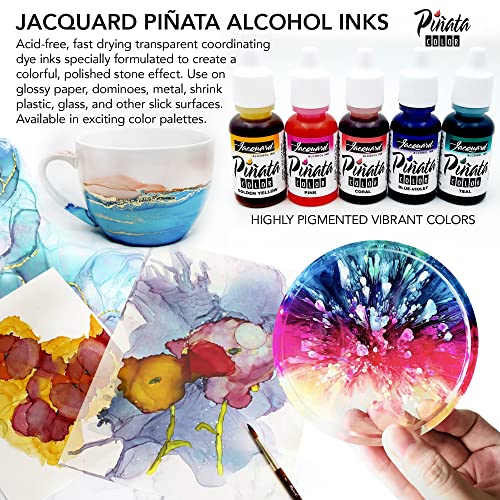 Pinata Rich Gold Alcohol Ink 4-Ounce, Pixiss 20ml Needle Tip Applicator Bottle and Funnel, Bundle for Yupo and Resin