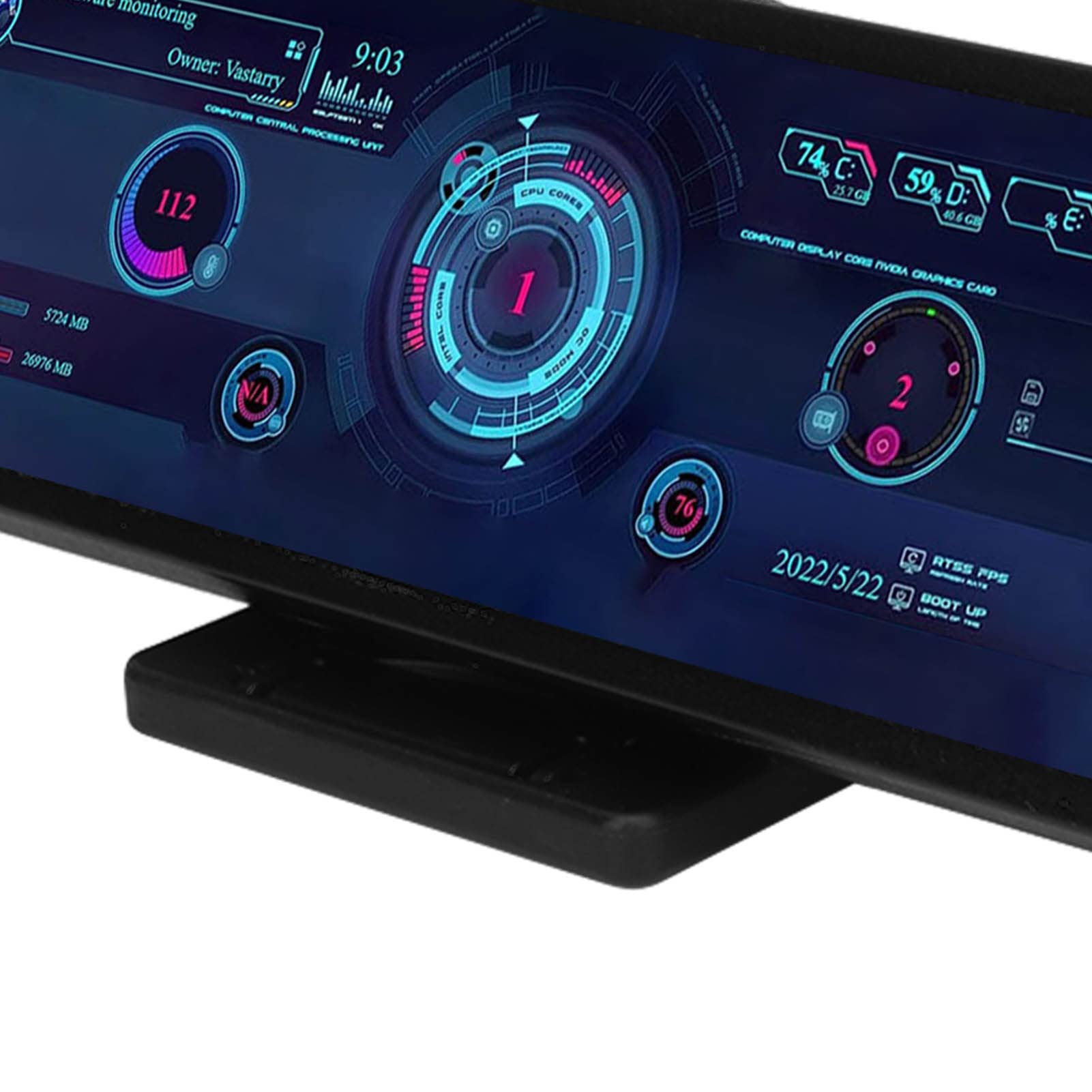 Computer Temp Monitor, 7.9 Inch IPS USB Mini Screen PC Sensor Panel Display Computer Case SubScreen, Theme Editor, Auto Off, HDMI Input, for PC CPU GPU RAM Data Monitor