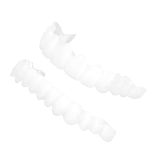 Dentures Teeth Temporary Teeth Braces, Fake Teeth Braces Upper Lower Imitation Artificial Non Porous Whitening Temporary Dentures with Holder