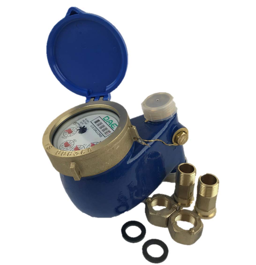 DAE V-75 Vertical Water Meter, 3/4â NPT Couplings, Measuring in Gallons