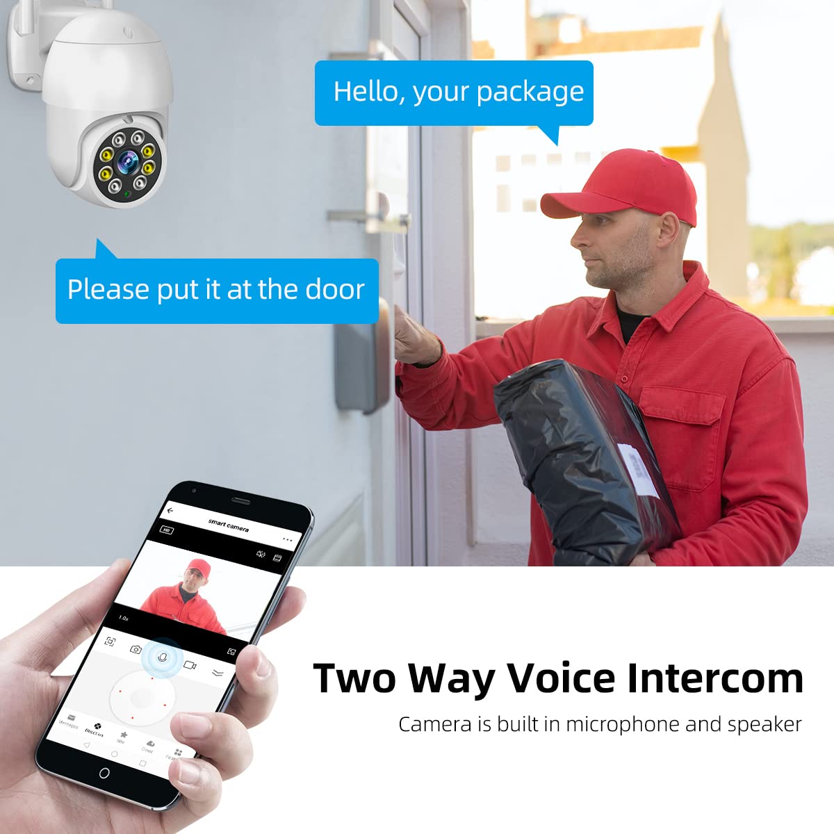 LWOHSI 2K Security Camera Outdoor Wired Starlight Color Night Vision for Home Security AI Human Detection & Auto Tracking, 2-Way Audio, IP65 Waterproof, SD Slot, Compatible with Alexa