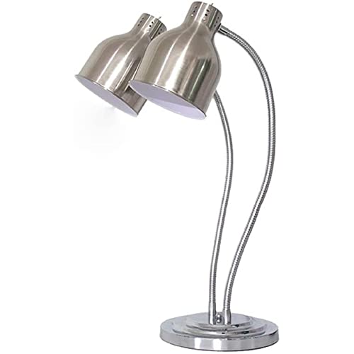 QQXX 360°Rotation Double Bulbs Food Warmer Lamp,Metal Double Bulbs Buffet Display Heating Preservation E27 Food Heat Lamp,Portable Food Lamps Commercial Fries Fried Food Heating lamp(220-250V)