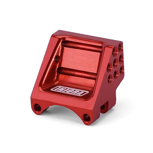 INJORA Rear Axle Truss Upper Link Mount - Adjustable Height Aluminum Mount for Axial SCX24 1/24 RC Crawler Upgrade(Red)
