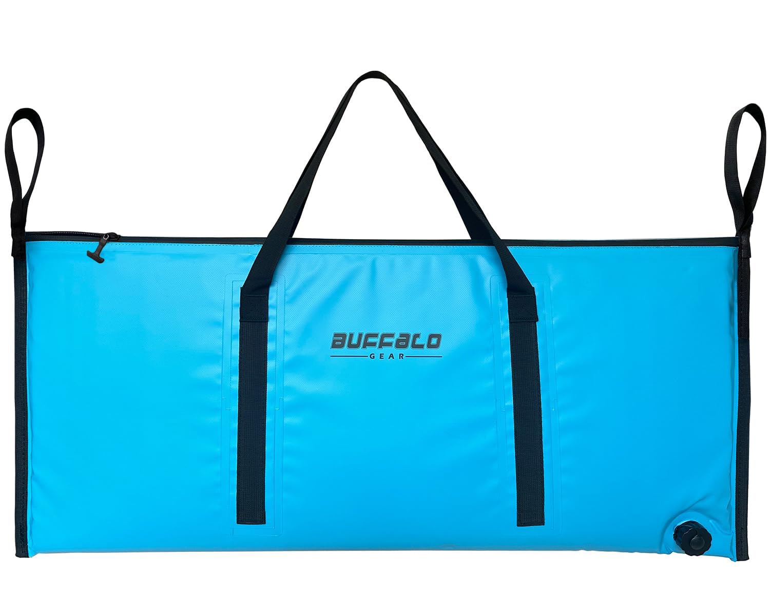 Buffalo Gear Insulated Fish Cooler Bag 48x18 In,Large Fish Kill Bag,Portable Waterproof Leakproof Fish Bag Keep Ice-Cold More Than 24 Hours (Blue)