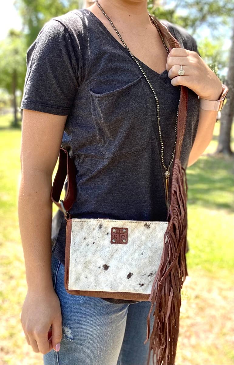 STS Ranchwear Harmony Crossbody with Fringe STS33588, Brown, Red