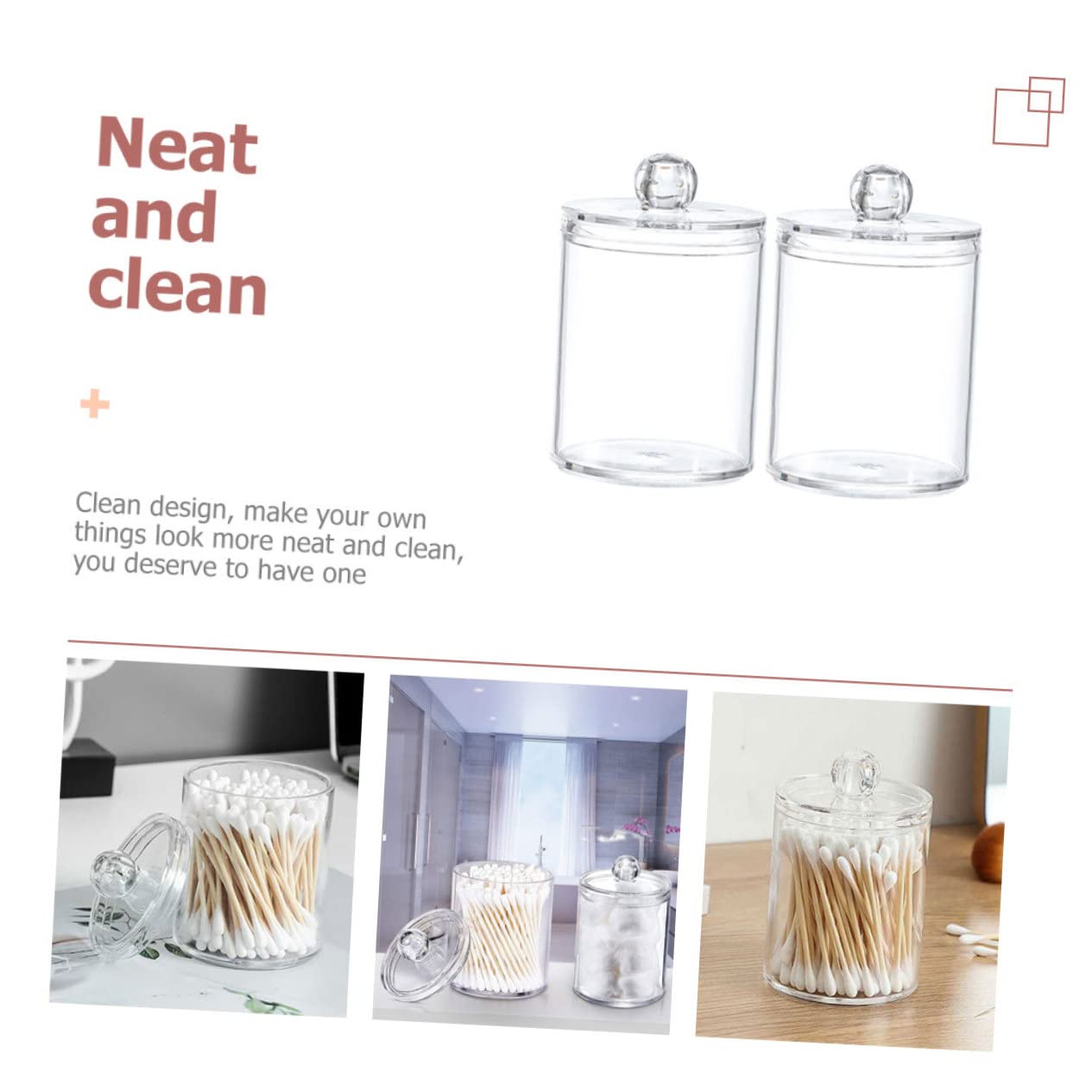 FELTECHELECTR 2pcs Box Cotton Ball Storage Box Glass Storage Jars Cotton Pad Holder Glass Stand Jewelry Organizer Tray Tool Organizer Box And Cotton Holder Set Multipurpose Cosmetic Organizer