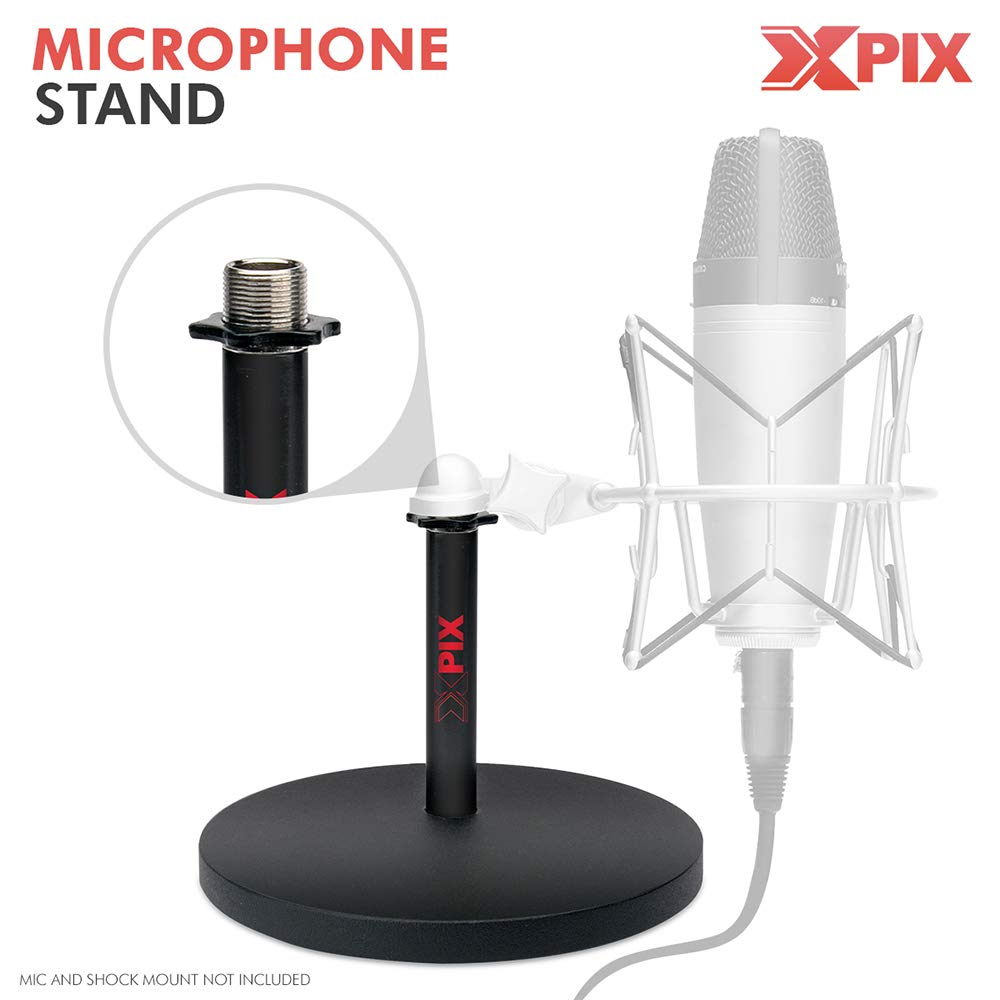 Blue Blackout Spark SL XLR Large-Diaphragm Cardioid Condenser Microphone - Recording and Streaming, Shockmount & Case + Basic Bundle Xpix Mic Stand, Sr360 Headphones & More