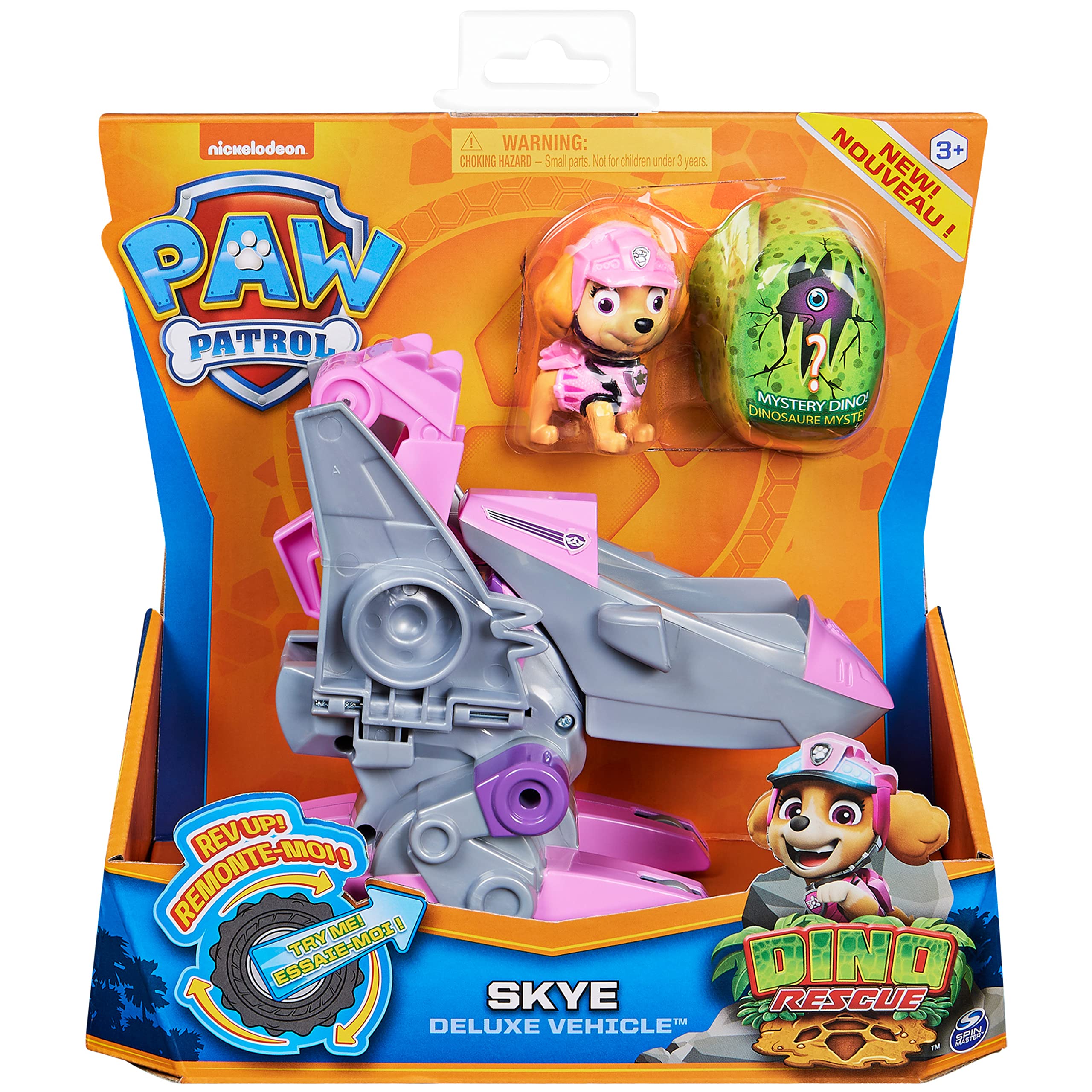 Paw Patrol Marshall 6056930 – Children's Toy – Vehicle + Dino Rescue Figurine Random Model, Multicolored