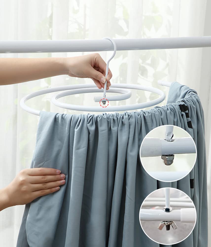 DEPILA Spiral Sheet Hanger Space Saving Hangers for Sheets Bedspreads Coverlets Mattresses Tablecloths Sofa Covers Blankets Shawls Scarfs Capes A7 Coat Hanger