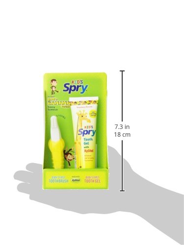 Xlear Banana Brush and Tooth Gel with Xylitol Kit - 2 oz - Strawberry Banana