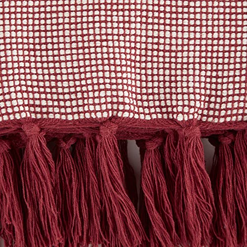 DII Striped Throw Collection Urban Cityscape Border, Barn Red