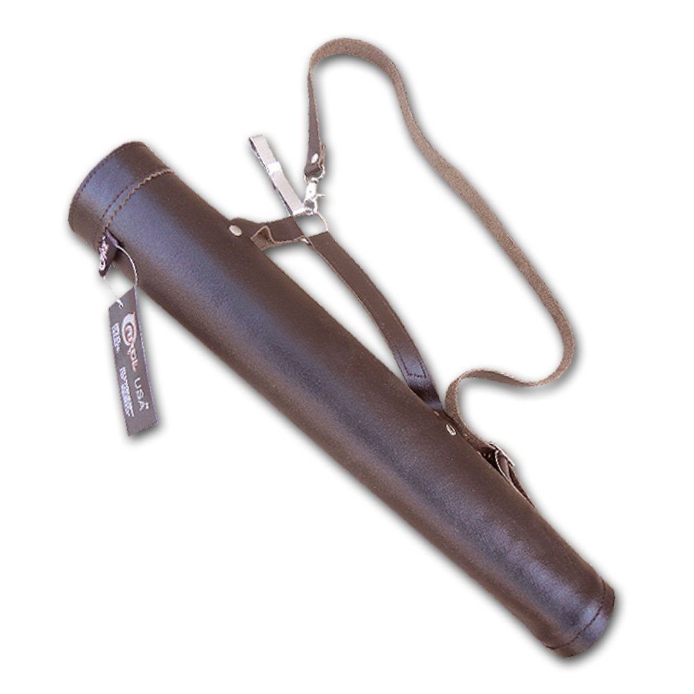 CAROL Traditional Leather Arrow Back/Side/Hip (2 in 1) Quiver AQ143 Youth Brown