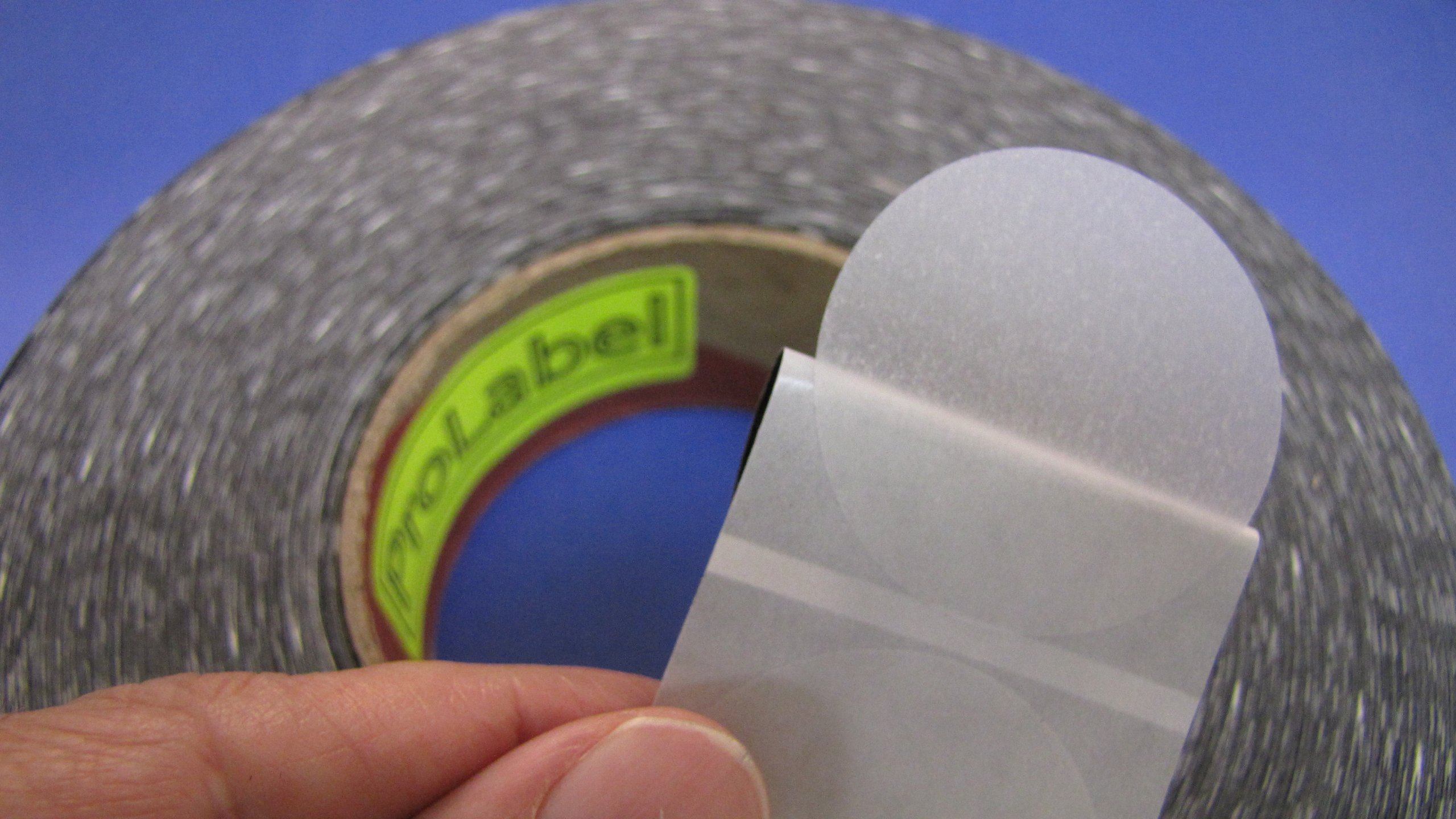ProLabel Brand Clear Frosted Translucent 1.5" Wafer Tab Seals 4000 Roll #CLR15W 1 1/2" Round