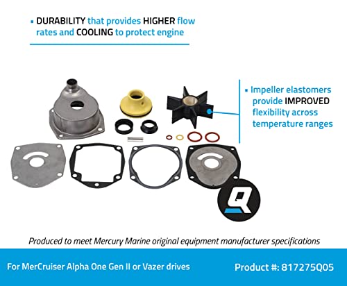 Quicksilver 817275Q05 Upper Water Pump Repair Kit for MerCruiser Alpha One Gen II Drives and Vazer Drives