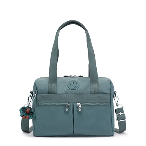 Kipling Women's Klara Handbag, Organize Accessories, Removable Shoulder Strap, Dual Carry Handles, Crinkle Nylon Bag