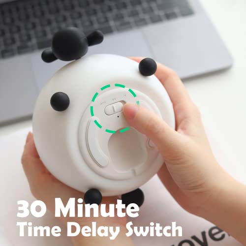 WakeCreator Cute Little Sheep Night Light for Kids with 3 Levels of Brightness Adjustment,USB-C Rechargeable LED Night Light & Tap Control,Cute Lamp,Night Lamp,Aesthetic Lamp