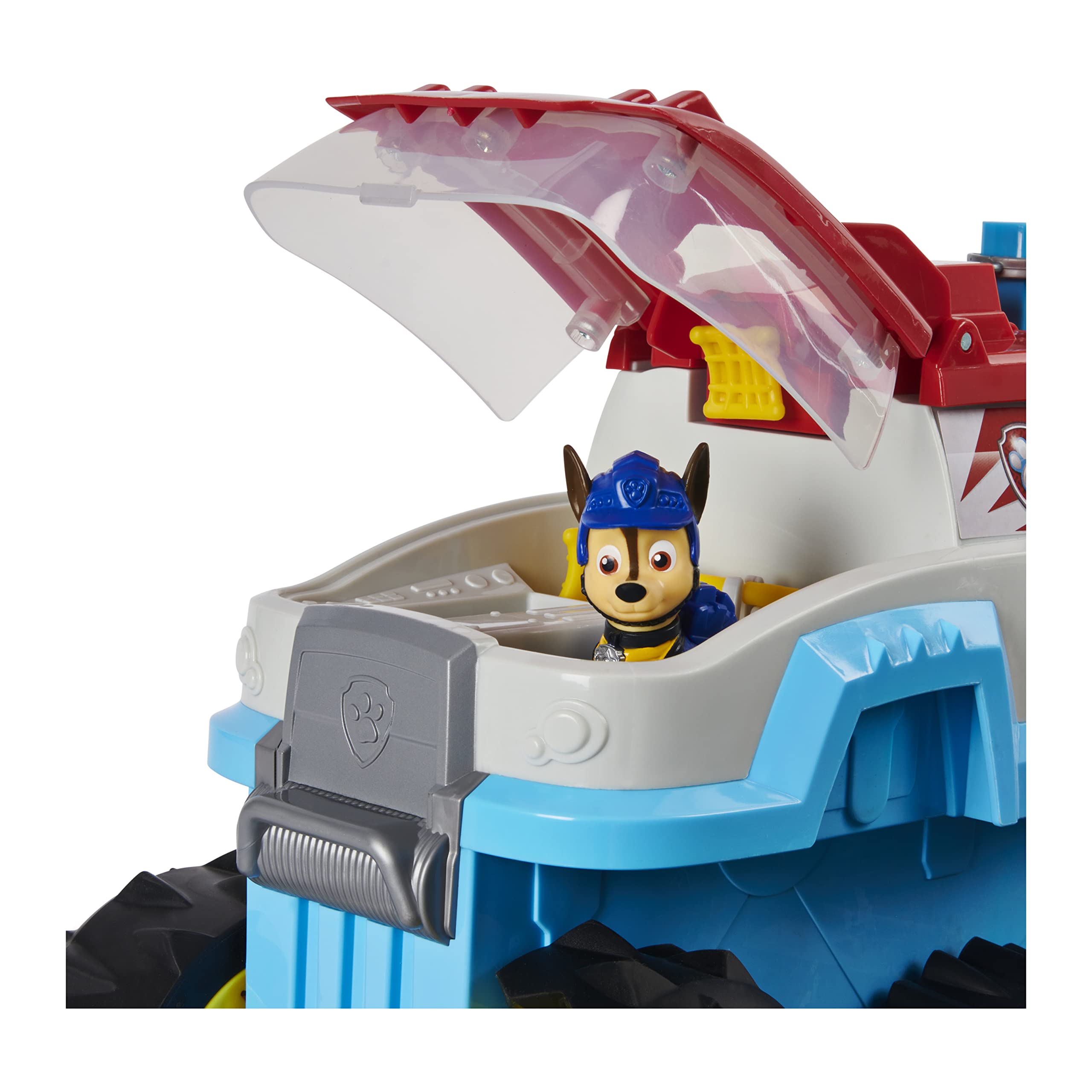 Paw Patrol, Dino Rescue Dino Patroller Motorized Team Vehicle with Exclusive Chase and T. Rex Toy Figures