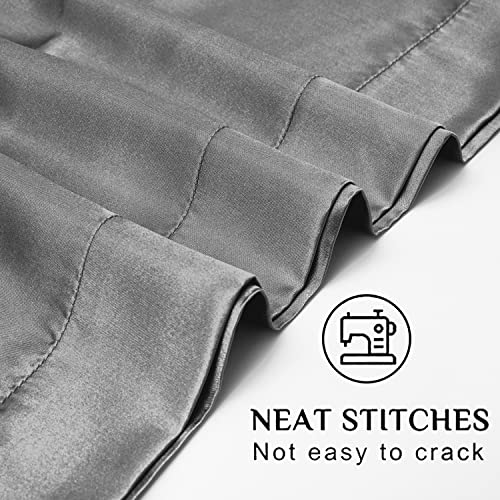 FOX-TECH Satin Pillowcase for Hair and Skin Set of 2, Super Soft and Smooth Pillowcase with Envelope Closure, Silk Pillow Case Queen 2 Pack, 20β x 30β (Dark Grey)