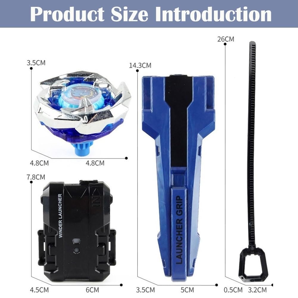 Bey Battling Blade X BX-01 Dran Sword with Spinning Gyro Launcher and Handle Grip Battling Tops Game Gifts for Kids Boys Children - Blue
