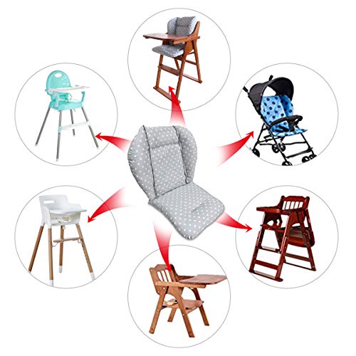 High Chair Cushion, High Chair Pad/seat Cushion/Baby High Chair Cushion,Soft and Comfortable,Light and Breathable,Make The Baby More Comfortable (Gray Background Stars Pattern)