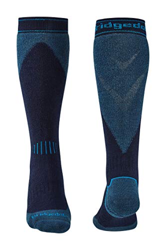 Bridgedale Men's Midweight Plus Ski - Merino Endurance Socks, Navy/Steel, X-Large