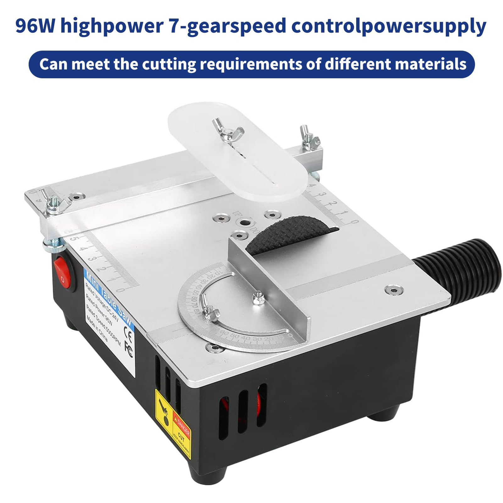 DEWIN Mini Table Saw for Crafts S3 Portable Precision Table Saw,96W mini Desktop Electric Saw 7 Speed Adjustable,DIY Model Crafts Cutting Tool for Wood Plastic Acrylic Cutting