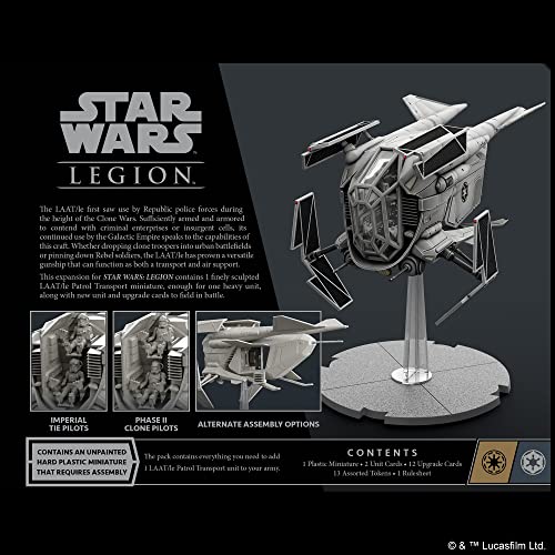 Star Wars: Legion LAAT/le Patrol UNIT EXPANSION - Deploy Transport and Air Support! Tabletop Miniatures Strategy Game for Kids & Adults, Ages 14+, 2 Players, 3 Hour Playtime, Made by Atomic Mass Games